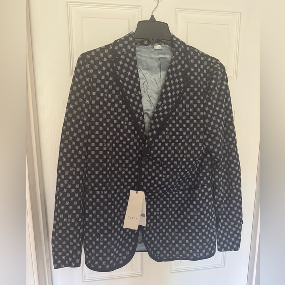 Gucci | Suits & Blazers | New Men Gucci Blazersuitbluenavy Color Size ...